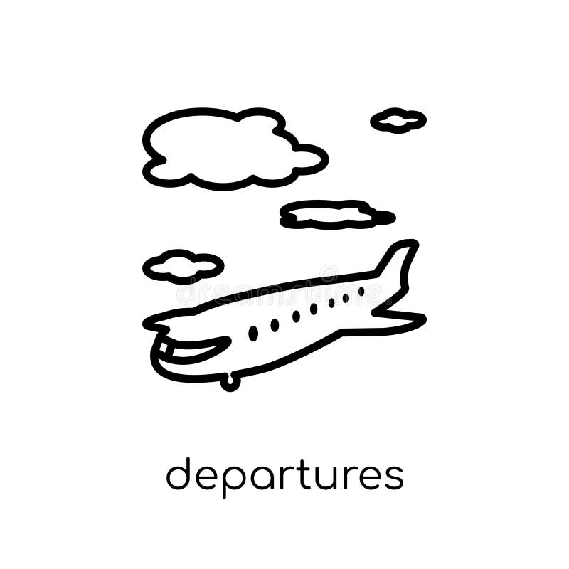 Linear Departures Flights Icon from Airport Terminal Outline Collection ...