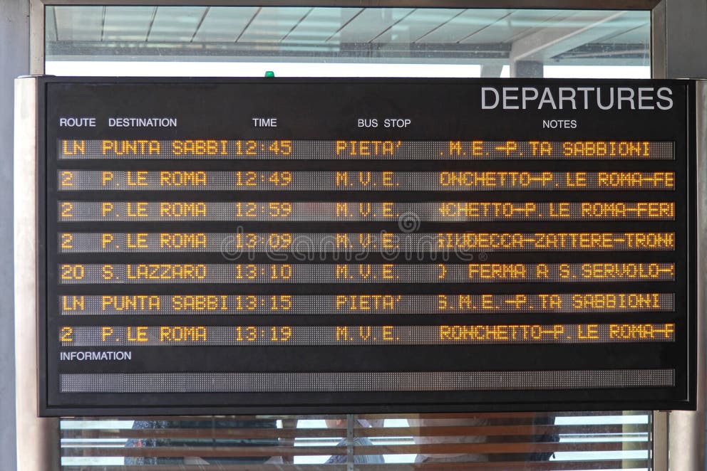 Departures Information Board Stock Photo - Image of info, stop: 256258312