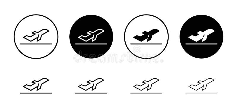 Departures Vector Icon Set Collection. Departures Outline Flat Icon ...