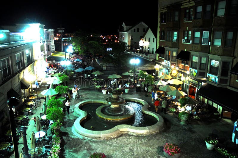 DePasquale Square, Providence, Rhode Island at Night Editorial Stock ...