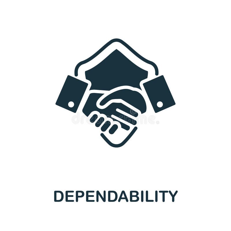 Dependability Icon. Monochrome Sign from Work Ethic Collection ...