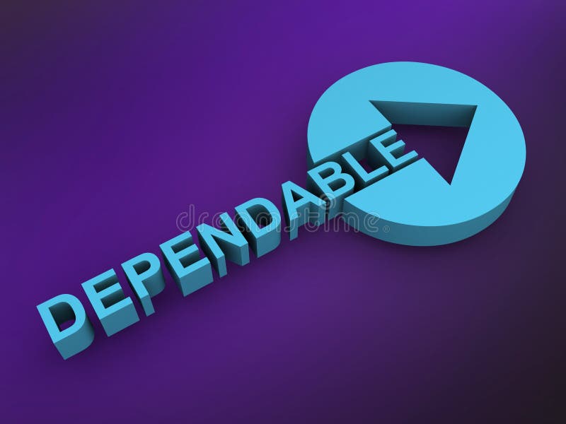 Dependable word on purple stock illustration. Illustration of ...