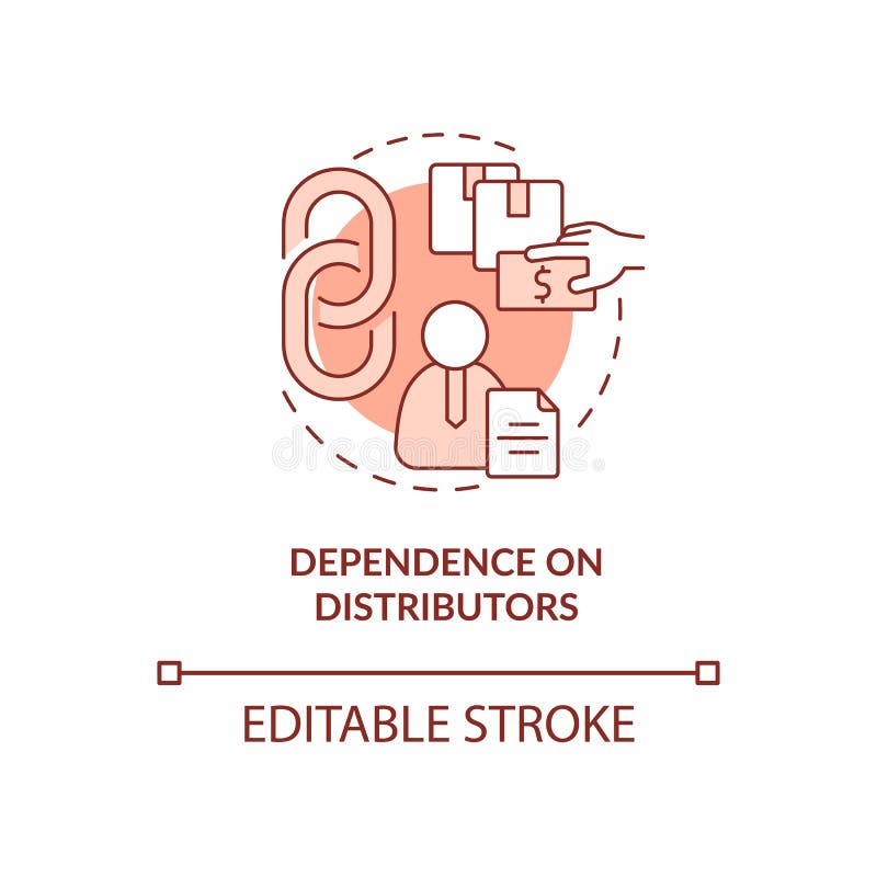 Dependence on Distributors Red Concept Icon Stock Vector - Illustration ...