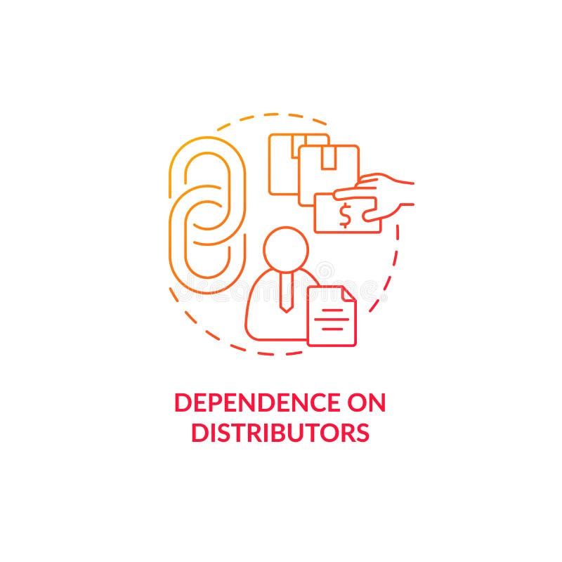 Dependence on Distributors Red Gradient Concept Icon Stock Vector ...
