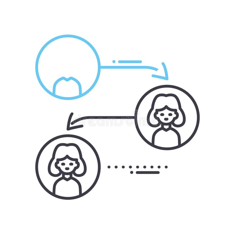 Dependencies Line Icon, Outline Symbol, Vector Illustration, Concept ...