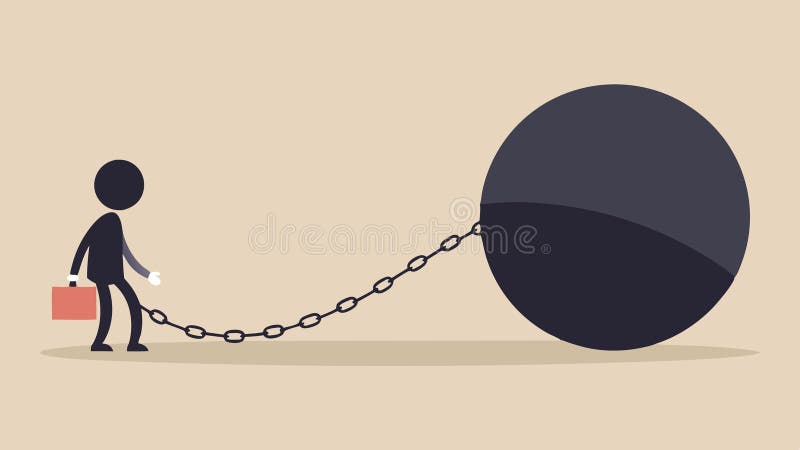 Dependency Visualization a Chain Linking a Person To a Large Heavy Ball ...