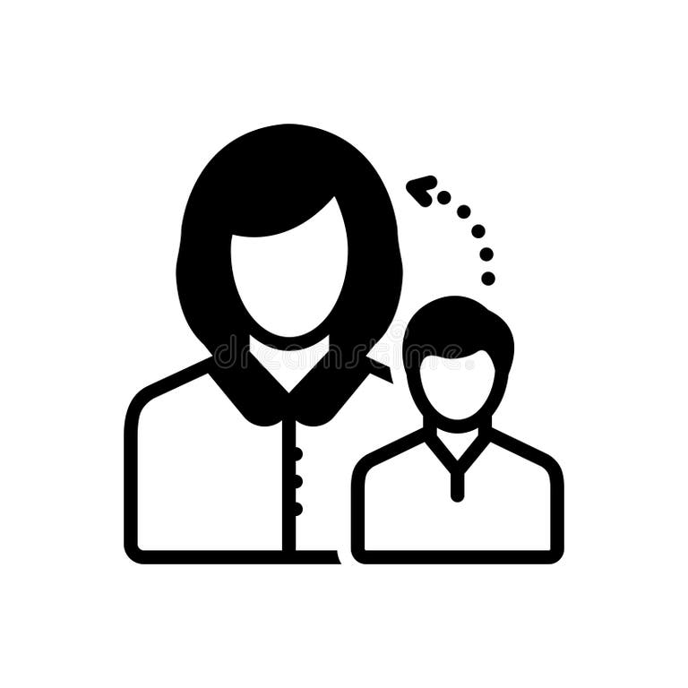 Black Solid Icon for Dependent, Incumbent and Based Stock Vector ...