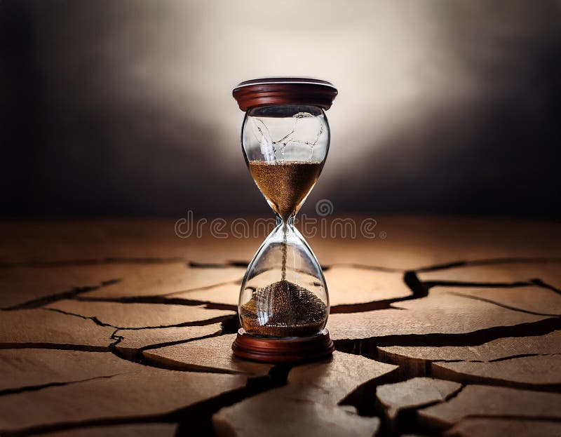 Depict a Cracked Hourglass with Its Sand Forming Multiple Paths ...