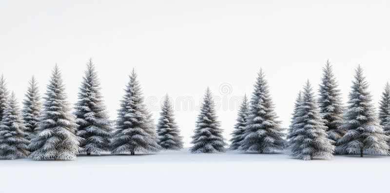 Depict a Natural Winter Background with a Multitude of Pine Trees ...