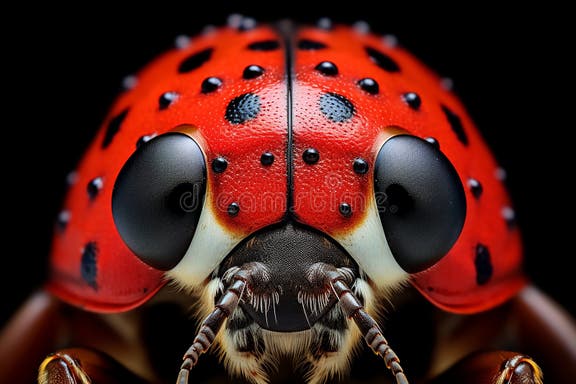 Depict the Striking Features of a Ladybug S Face Under the Microscope ...