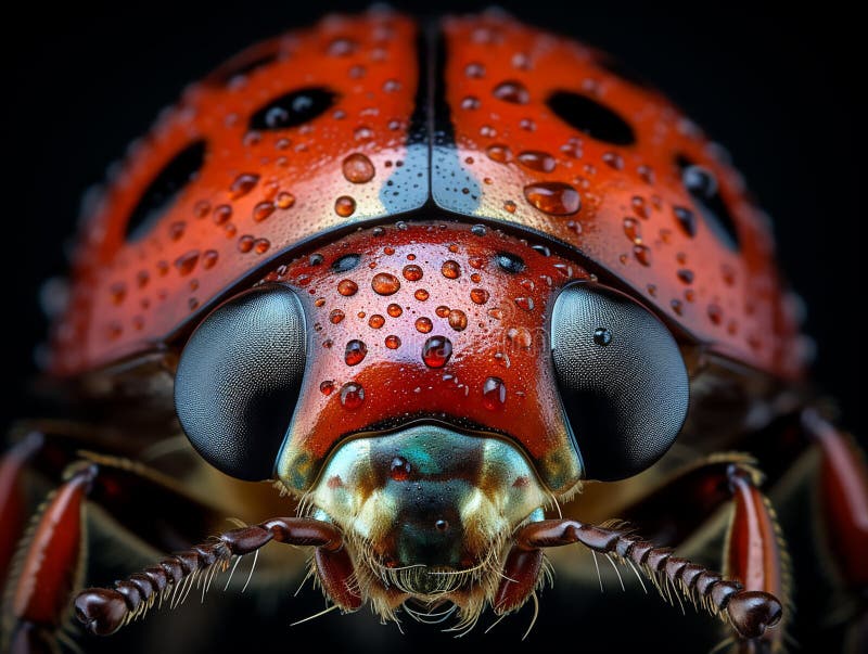 Depict the Striking Features of a Ladybug S Face Under the Microscope ...
