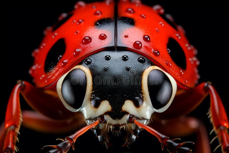 Depict the Striking Features of a Ladybug S Face Under the Microscope ...