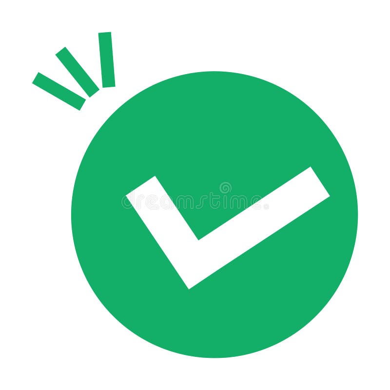 Round Pop Checkmark Icon in Green. Vector. Stock Vector - Illustration ...