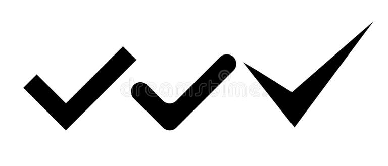Various Check Mark Icon in Black. Vector. Stock Vector - Illustration ...