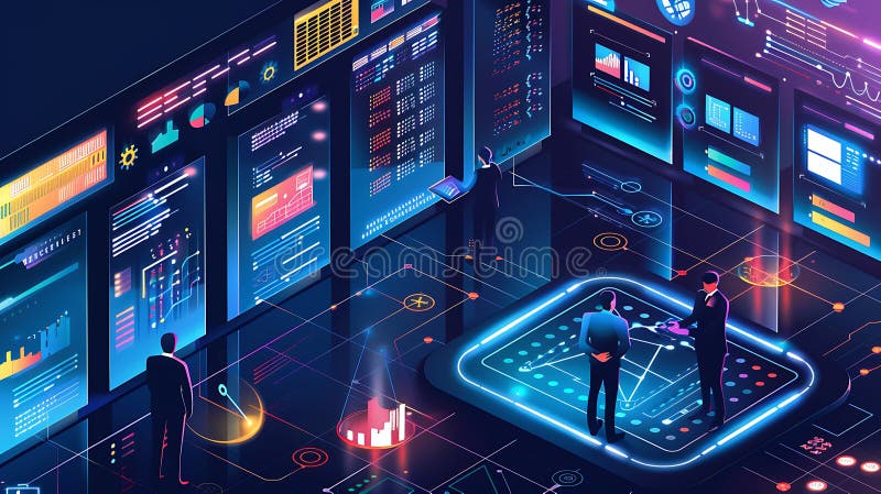 Depict a Tech Team in a Server Room, Planning the Integration of New Software and Hardware To ...