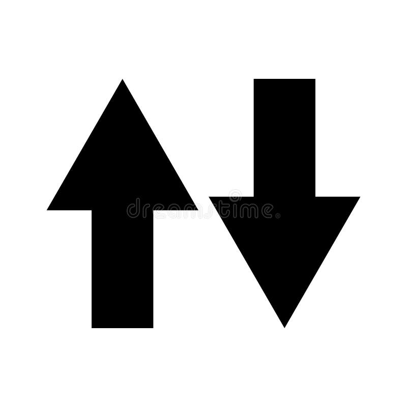 Up Arrow and Down Arrow in Black. Stock Vector - Illustration of black ...