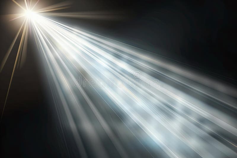 Depicting a Beam of White Light Shines Down from the Top Left Corner ...