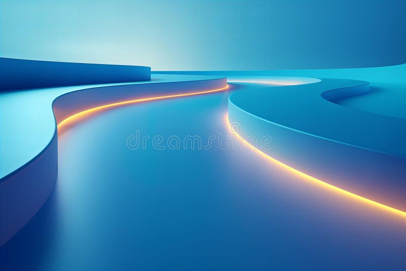 Depicting a Blue Curved Background with the Light Streaming Behind it ...