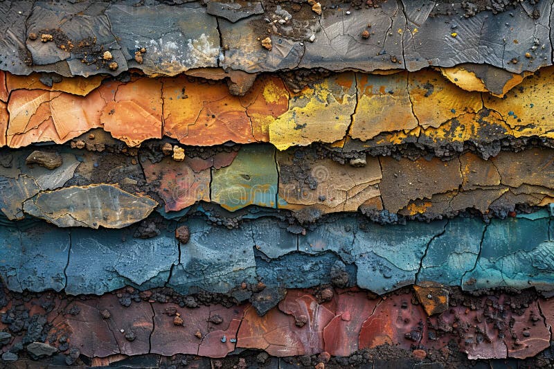 Depicting a Closeup of Earth Layers in the Ground, Top View. Earth ...