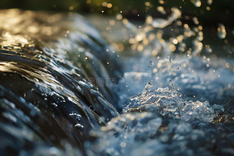 Depicting Closeup of a Water Wave, Capturing the Dynamic Movement and ...