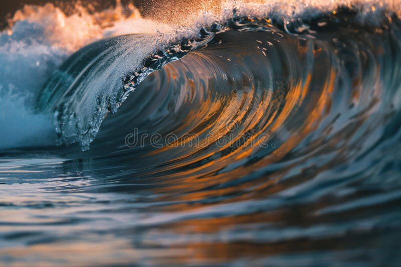 Depicting Closeup of a Water Wave, Capturing the Dynamic Movement and ...
