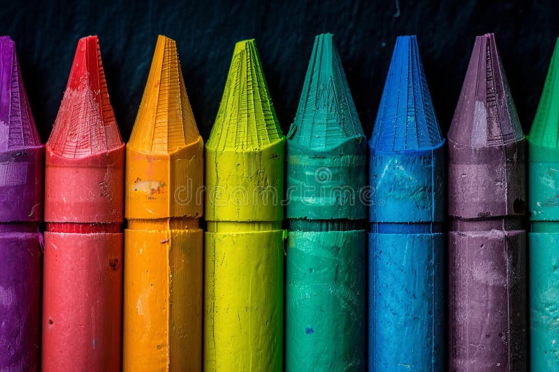 Depicting a Colorful Crayons Arranged in a Rainbow Pattern, Symbolizing ...