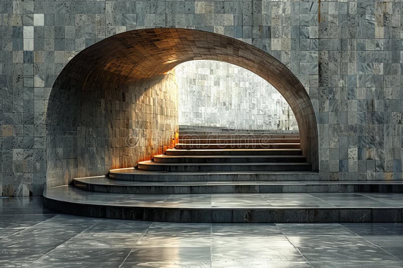 Depicting a the Curved Pattern of an Entrance Wall, High Quality, High ...