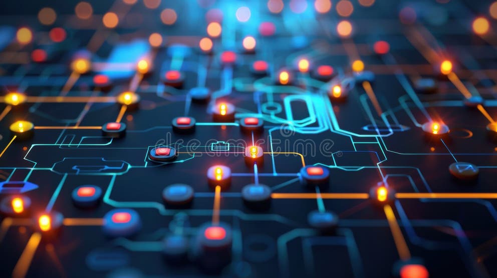 Depicting a Digital Network with Interconnected Data Points and ...