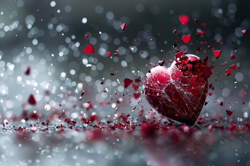Depicting a Heart that is Broken is Falling Down on the Scene Stock ...