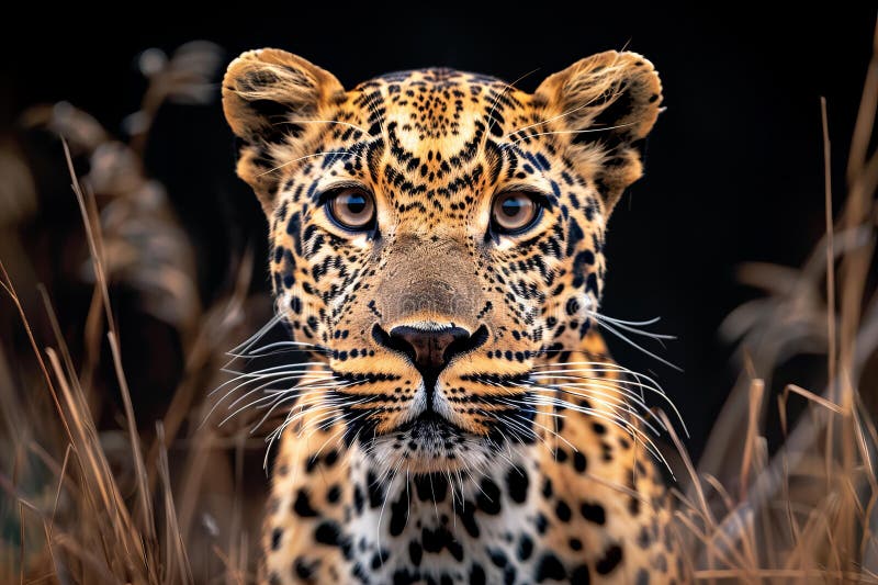 Depicting a Leopard Looking Straight at the Camera, High Quality, High ...