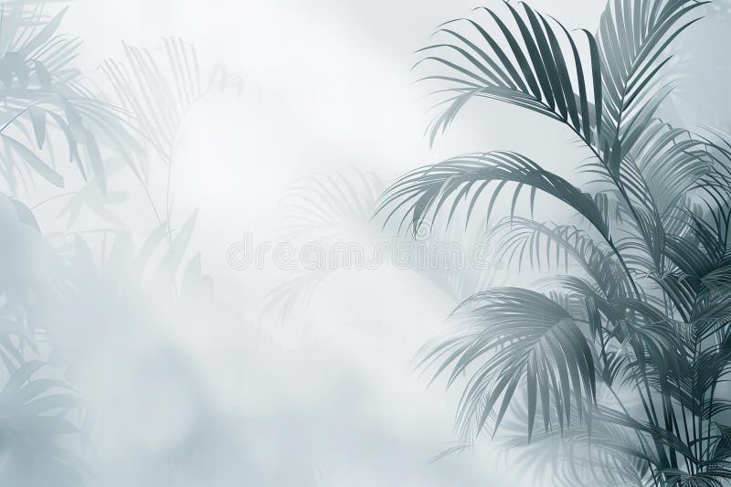 Depicting a Light Gray Background with a Palm Tree Shadow, White ...