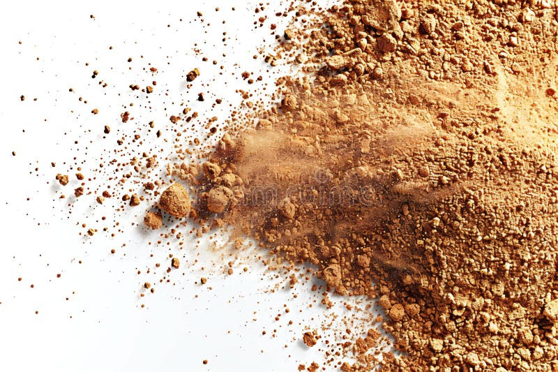 Depicting a Lightly Brown Sand Powder Splashed on a White Background ...