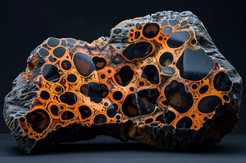 Depicting a the Meteorite is Covered with Dark Orange and Black Spots ...