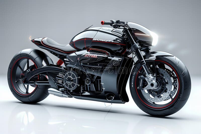 Motorcycle Design Pencil Sketch Rendering of Sleek, Modern Motorcycle ...