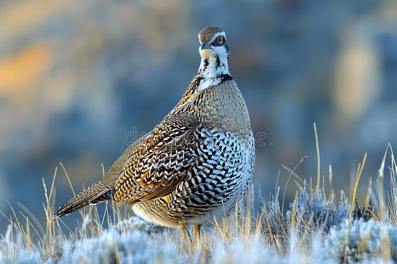 Depicting a Sage Grouse Standing on Grass in the Desert, High Quality ...