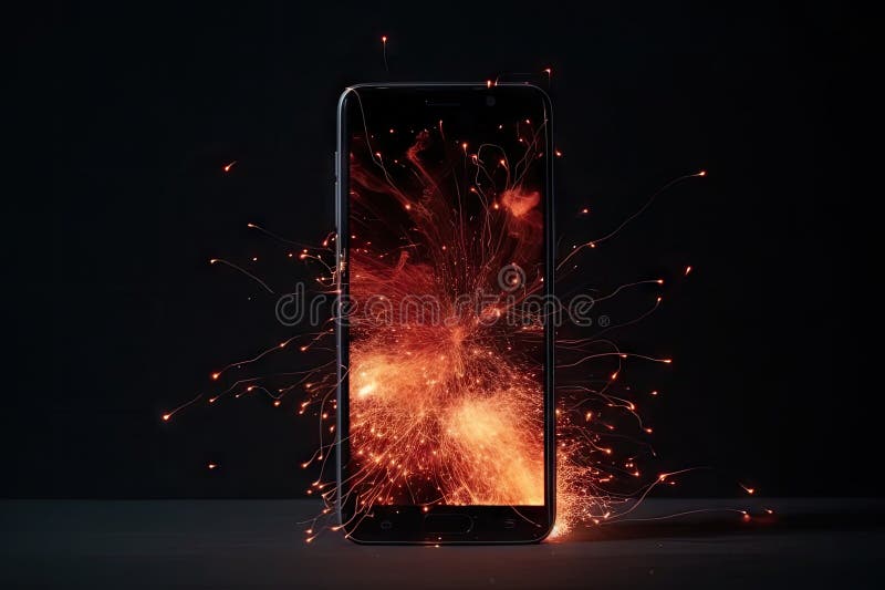 Smartphone is Shown Engulfed in Flames Stock Image - Image of ...