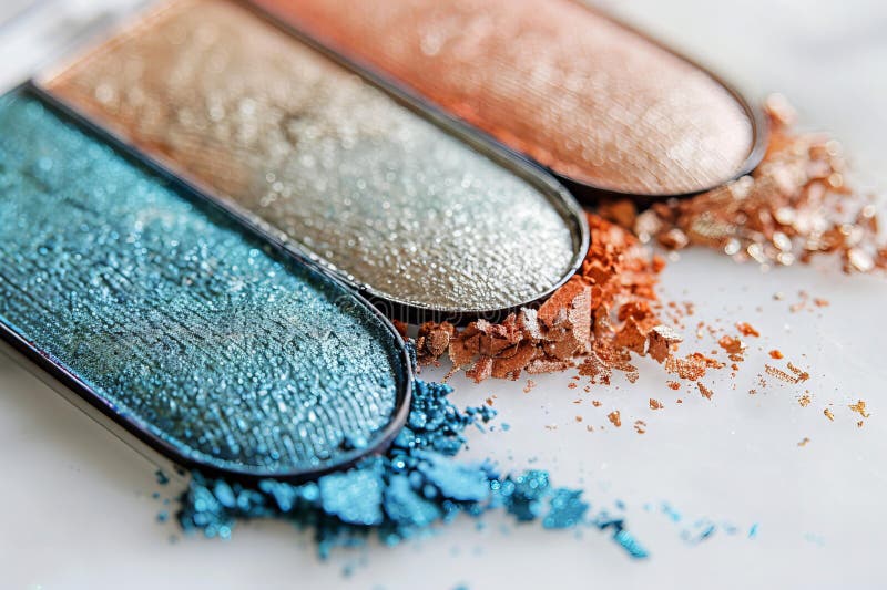 Depicting a Three Different Eyeshadows on a White Surface, High Quality ...