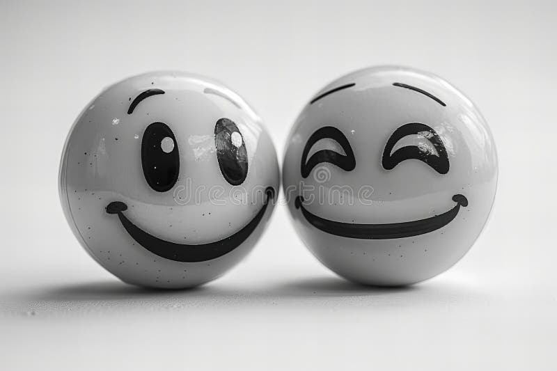 Depicting a Two Emoji Faces Isolated on White, High Quality, High ...