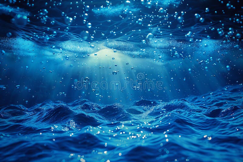 Depicting a Underwater View of the Ocean S Surface, with Deep Blue ...