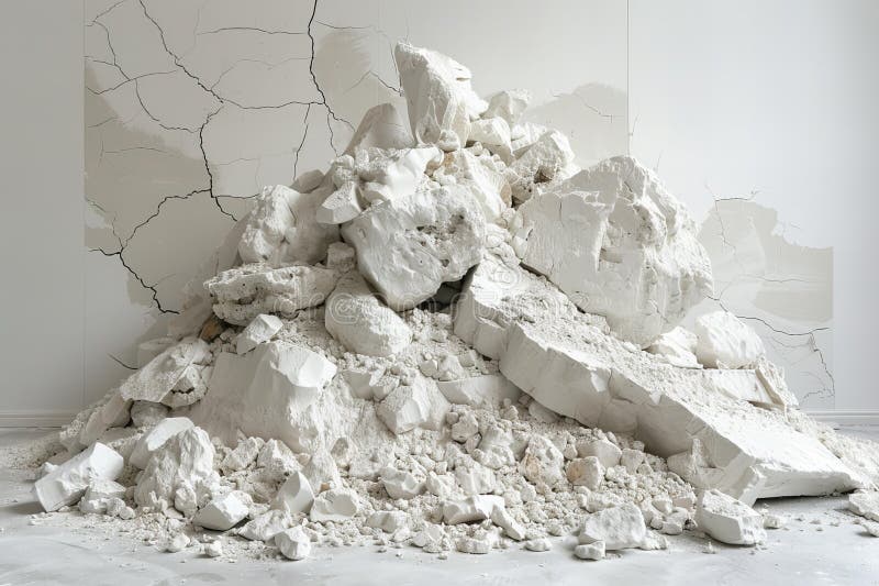 Depicting a White Powder with a Large Pile of Rocks on it Stock ...