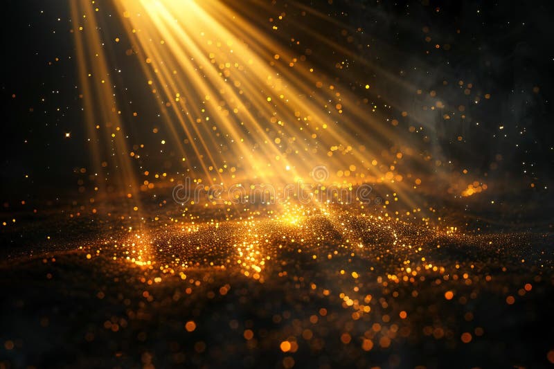 Depicting a Yellow Light Beam Shines Down from the Top Left Corner of ...