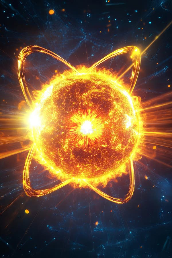 A Depiction of an Atom with Vibrant Energy and a Conventional Design ...