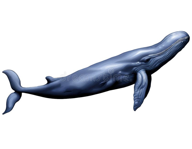 Depiction of a Blue Whale Swimming Gracefully. the Image Captures the ...