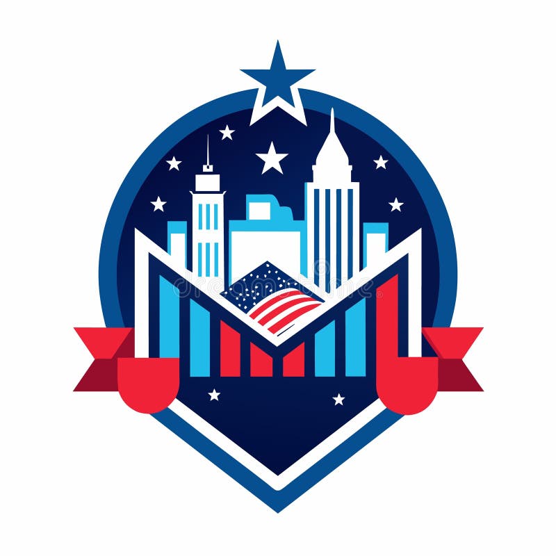 A Depiction of a Bridge, Buildings, and an American Flag in an Image ...