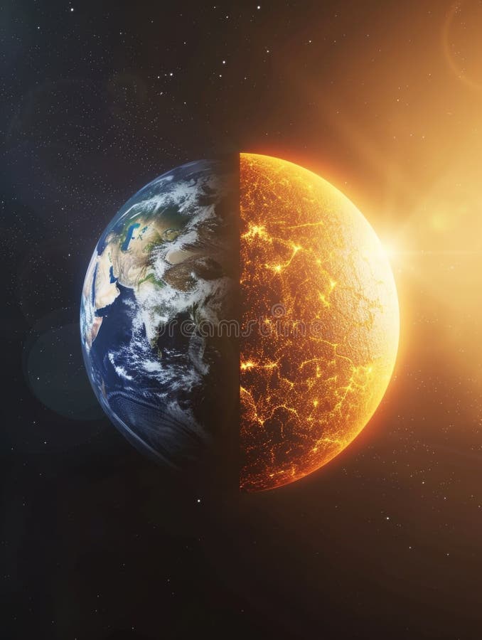 A Depiction of a Catastrophic Event Where the Earth is Split in Two ...