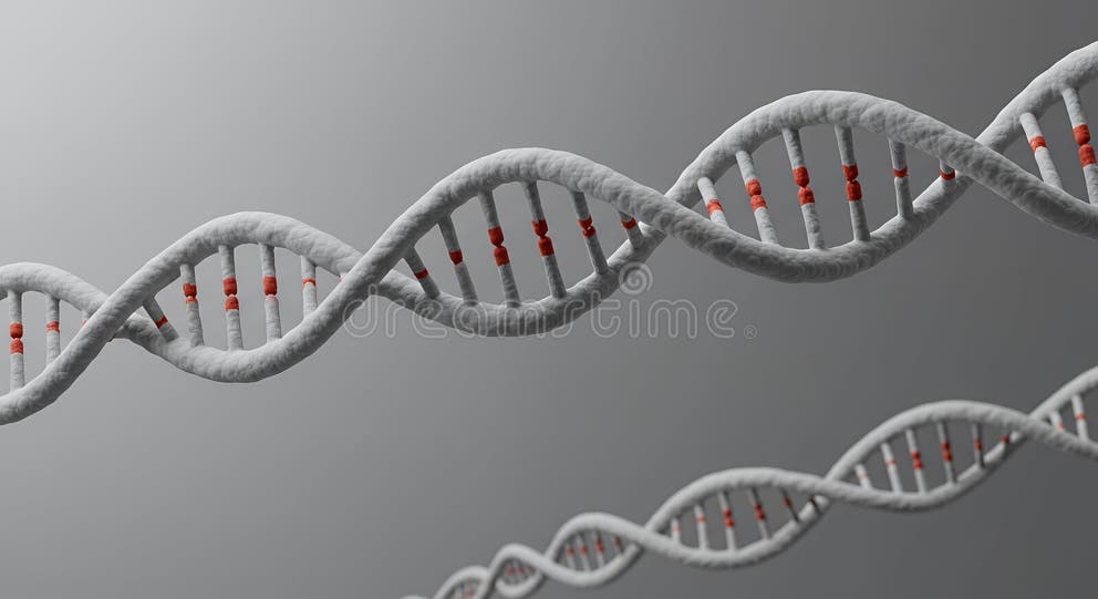 Depiction of Complex Scientific Structure Featuring a Double Helix ...