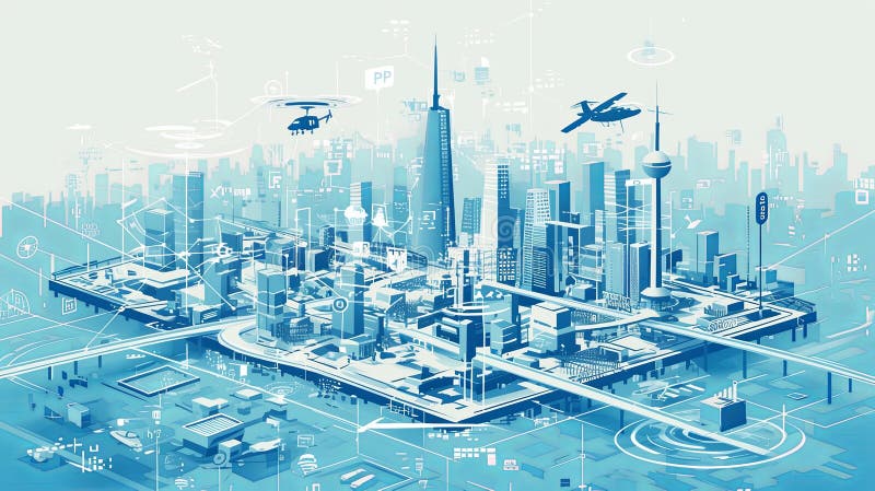 Futuristic Smart City with Modern Technology and Global Interconnected ...