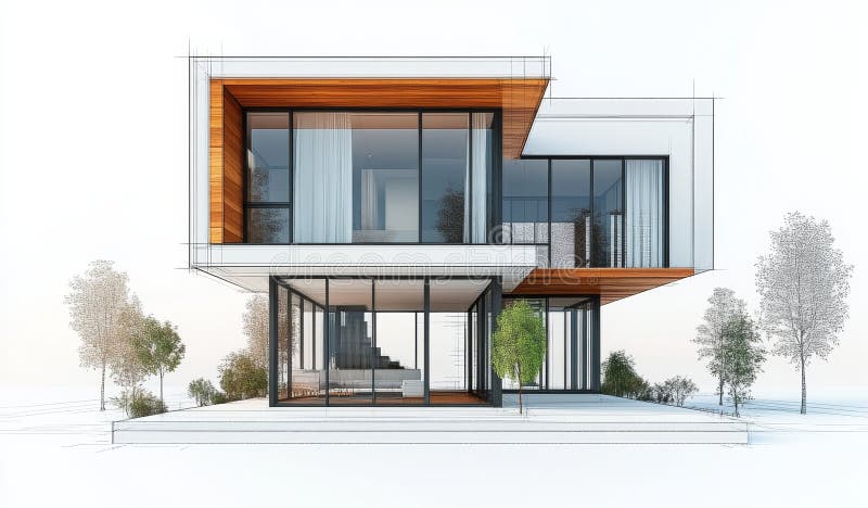 Depiction of a Current-day Mountain Residence Stock Photo - Image of ...