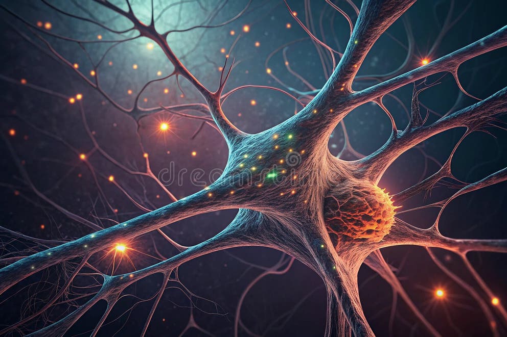 Depiction of 3D Neural Web Structure-generated by Ai Stock Illustration ...