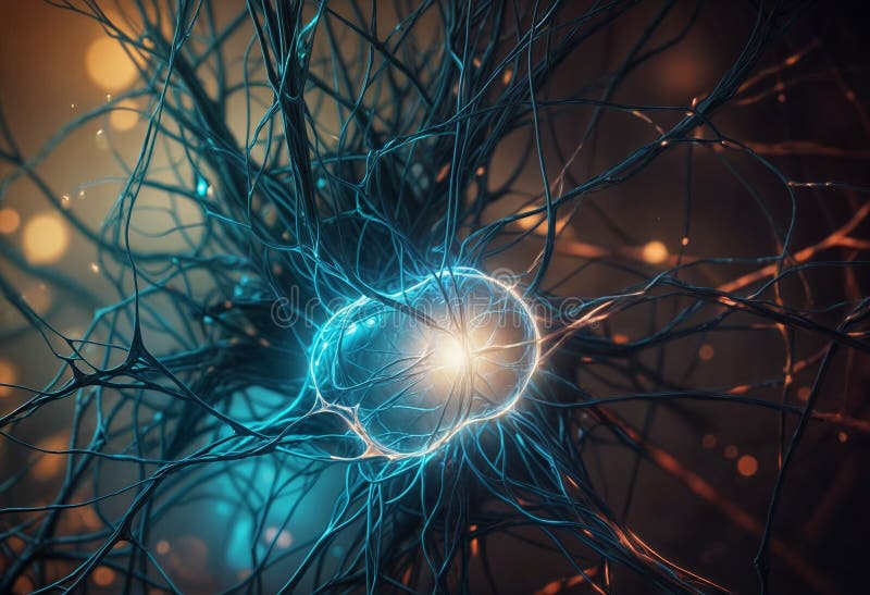 Depiction of 3D Neural Web Structure-generated by Ai Stock Illustration ...